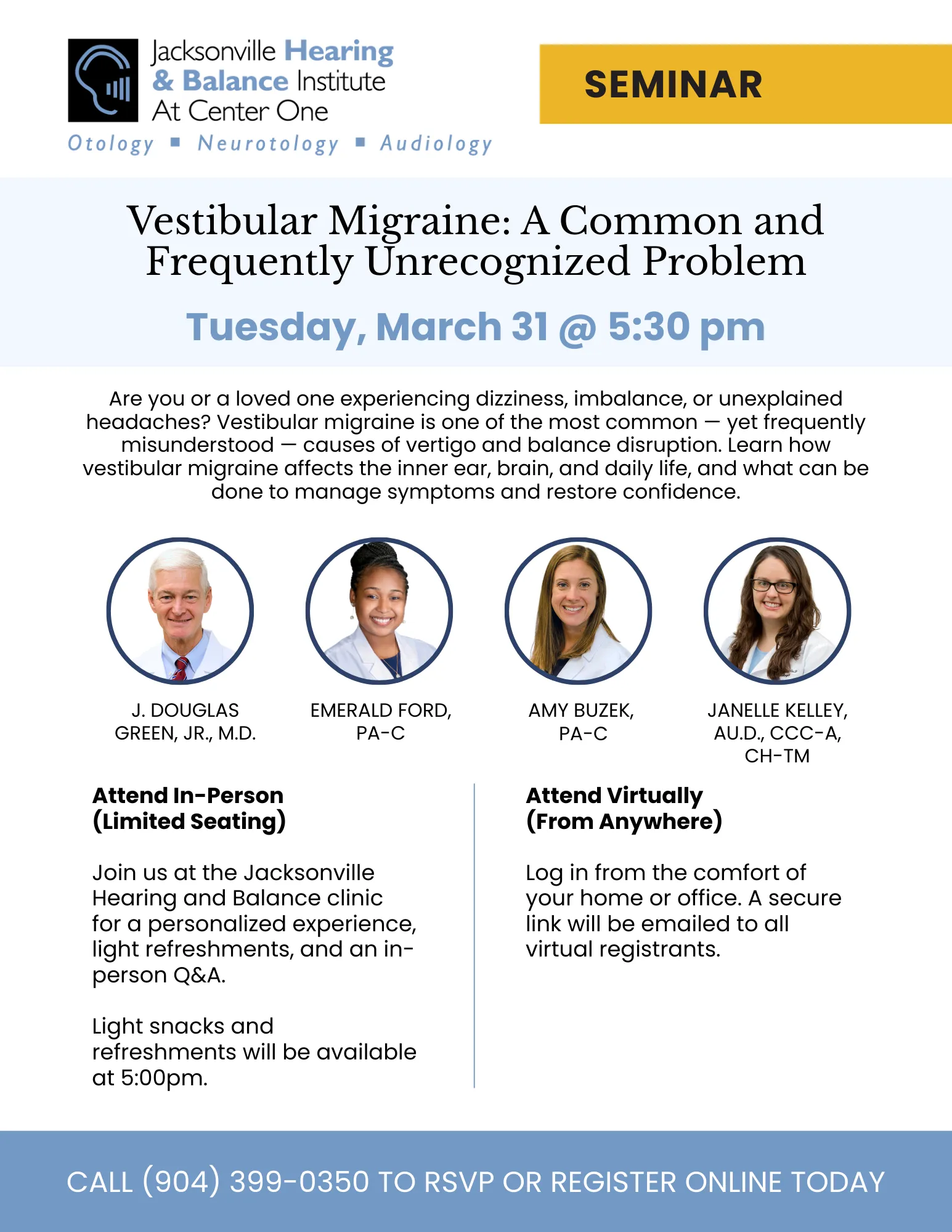 Vestibular Migraine Seminar | Jacksonville Hearing & Balance